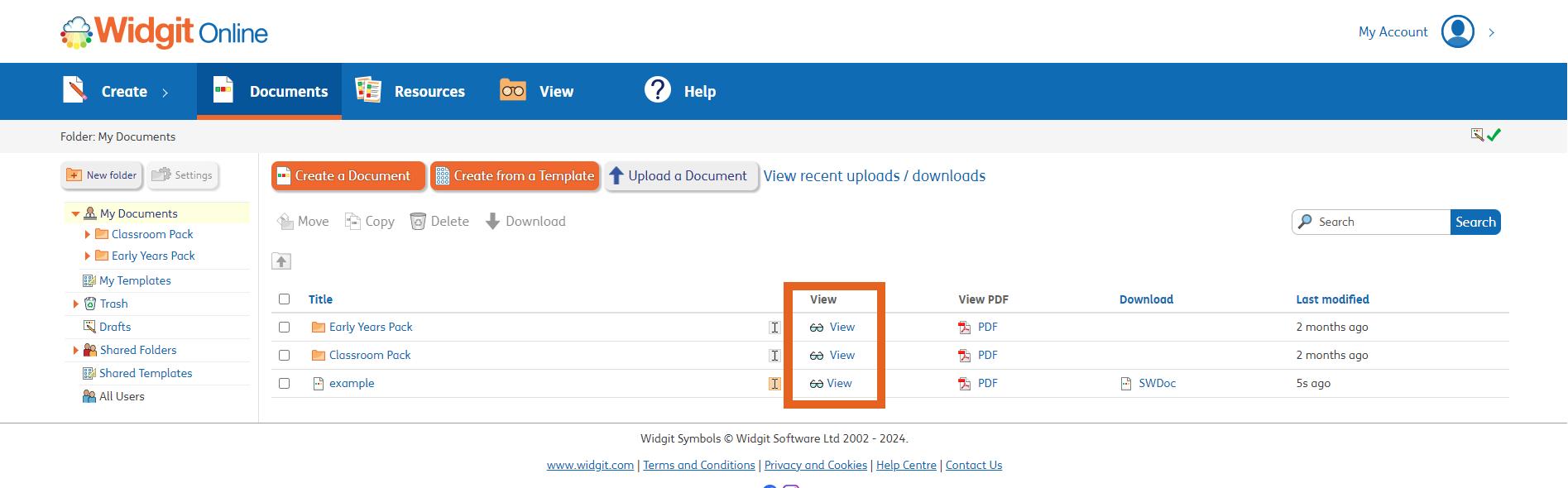 Widgit Online: How to publish or share links to documents – Widgit Software
